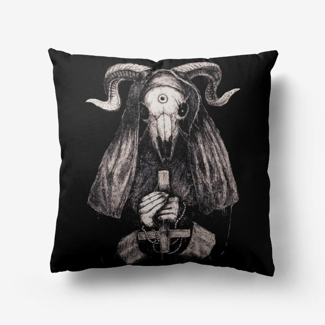 Satan Baphomet Cushion Cover Gothic Devil Throw Pillow - Etsy