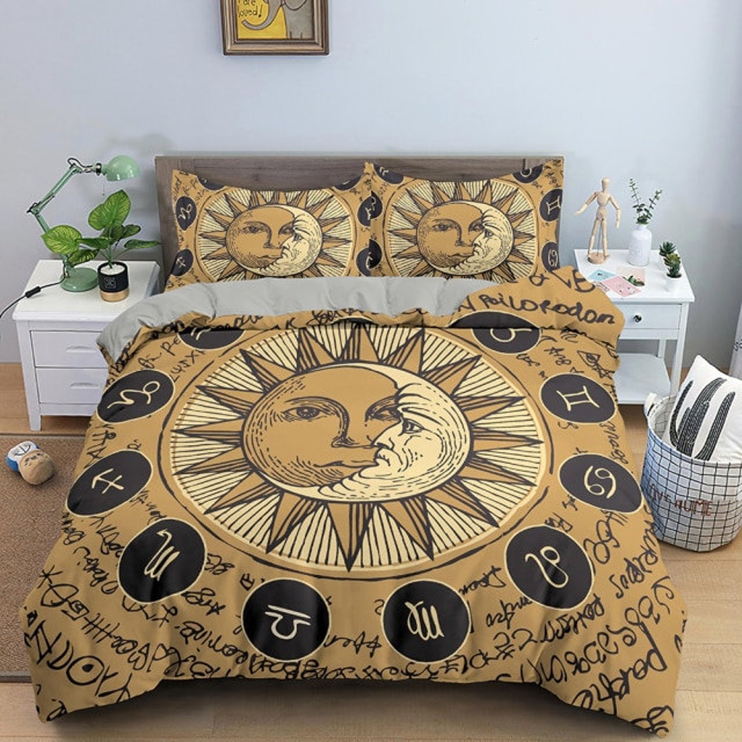 Boho Moon Star Sun Tarot Wicca Bedding Set - Etsy