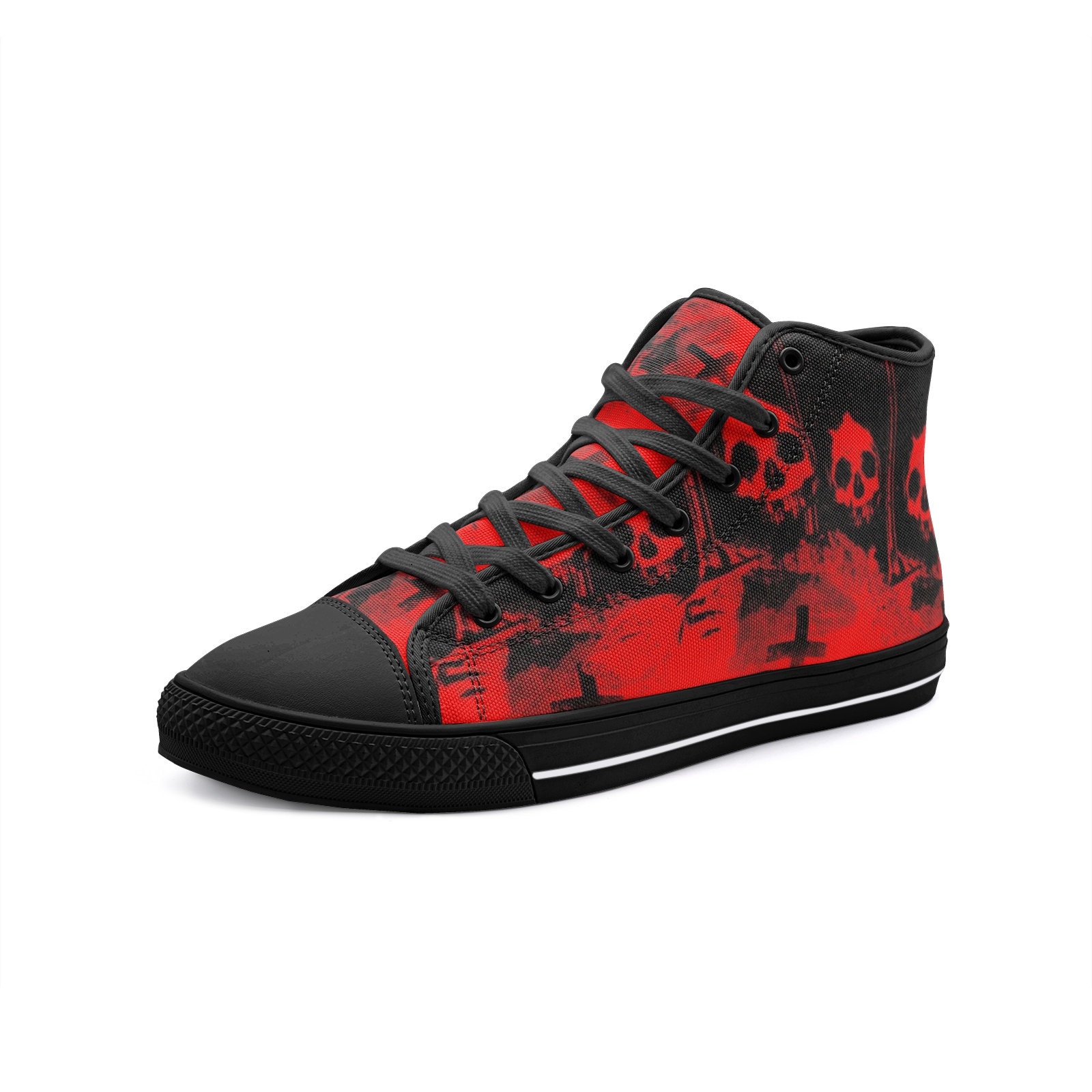 Satanic Satan Devil Skull Skeleton Baphomet 666 High Top Canvas Shoes