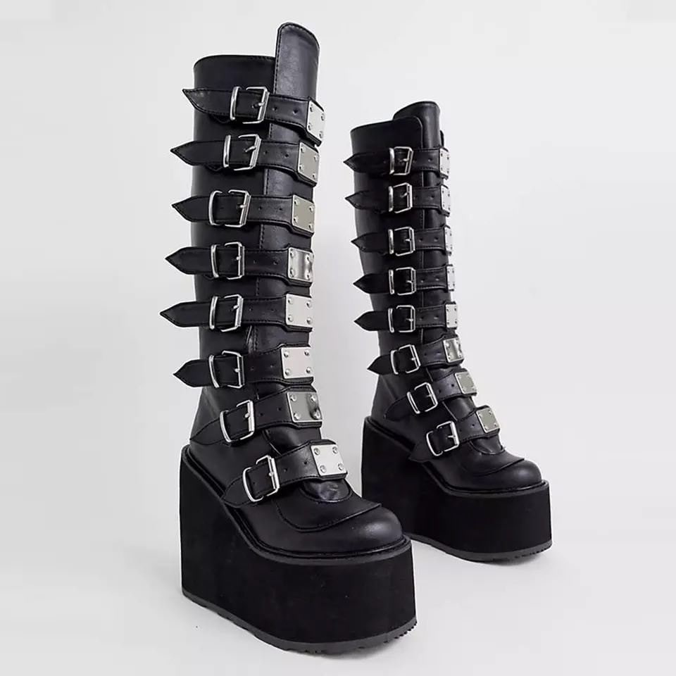 Black Platform Heels Boots