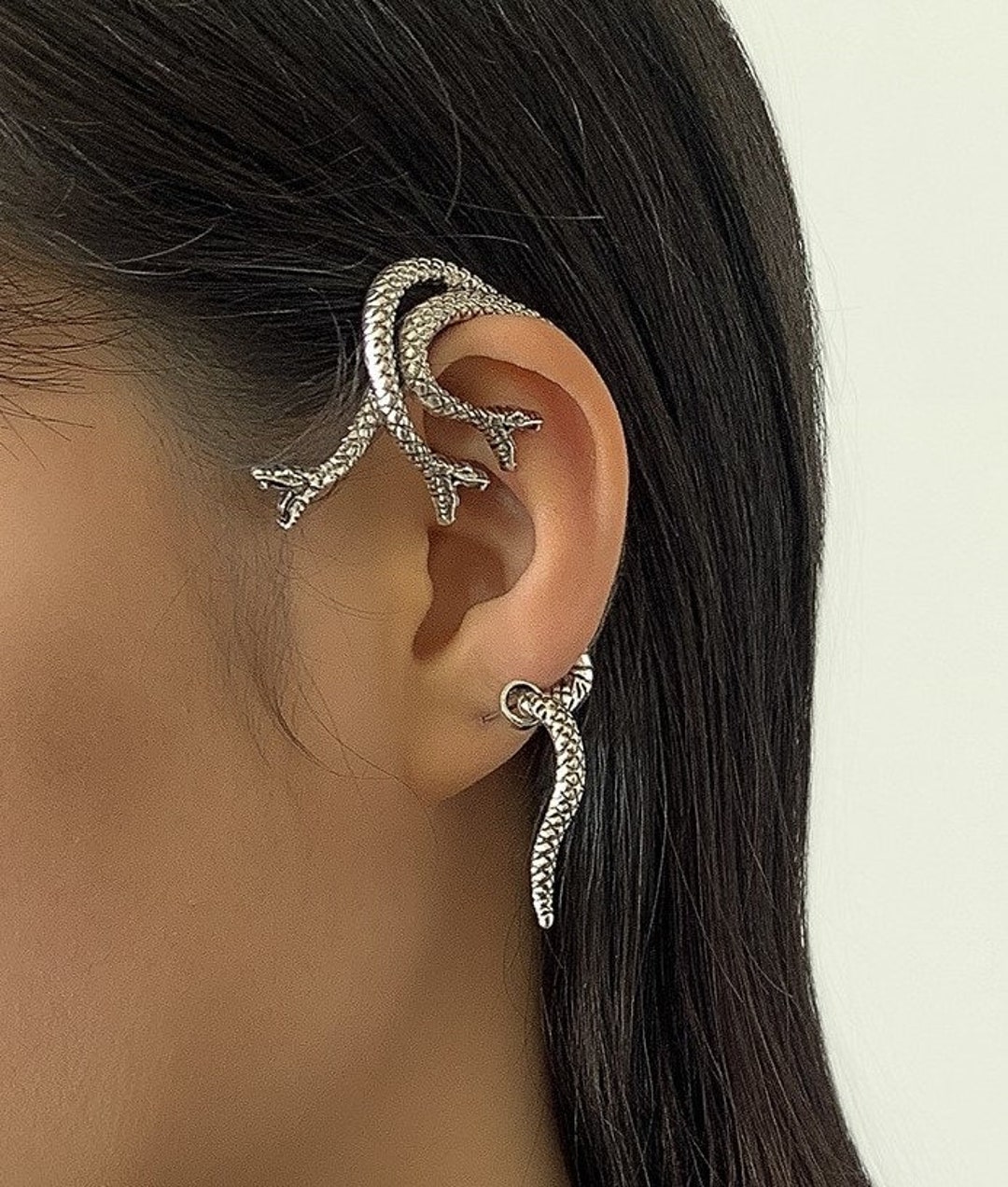 Gothic Demonic Wicca Witch Devil Snake Ear Cuff Medieval - Etsy