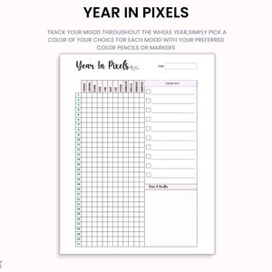 2023 Calendar, Yearly Tasks, Year in Pixels, Yearly Productivity ...