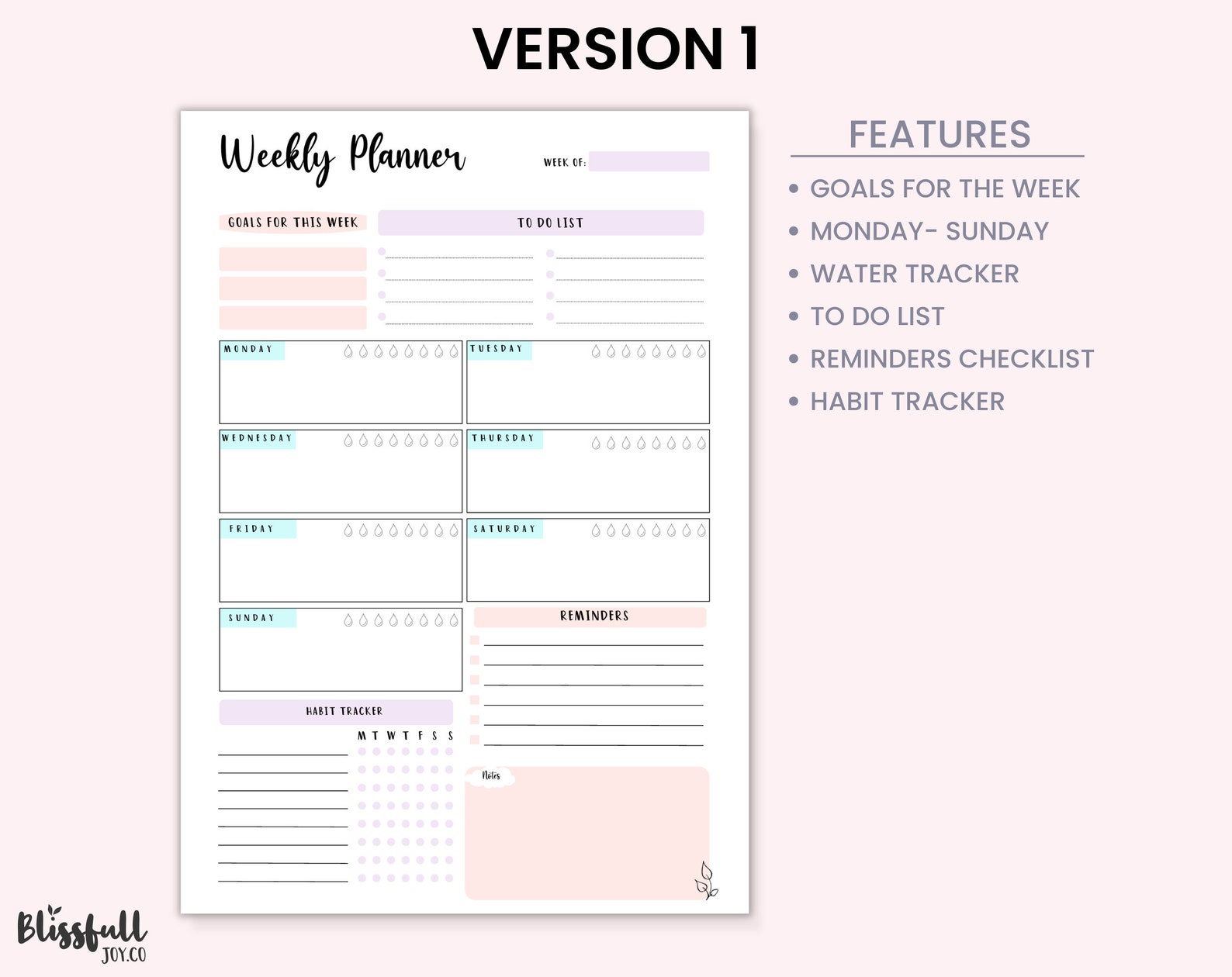 Printable Weekly Planner Set , Weekly Planner, Productivity Planner ...