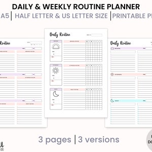 Daily Routine Tracker, Routine Checklist, Weekly Routine, Printable ...