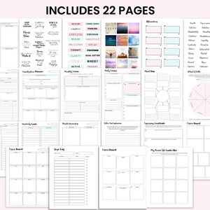 Printable Vision Board, Visualization Planner, Life Quotes ,words ...