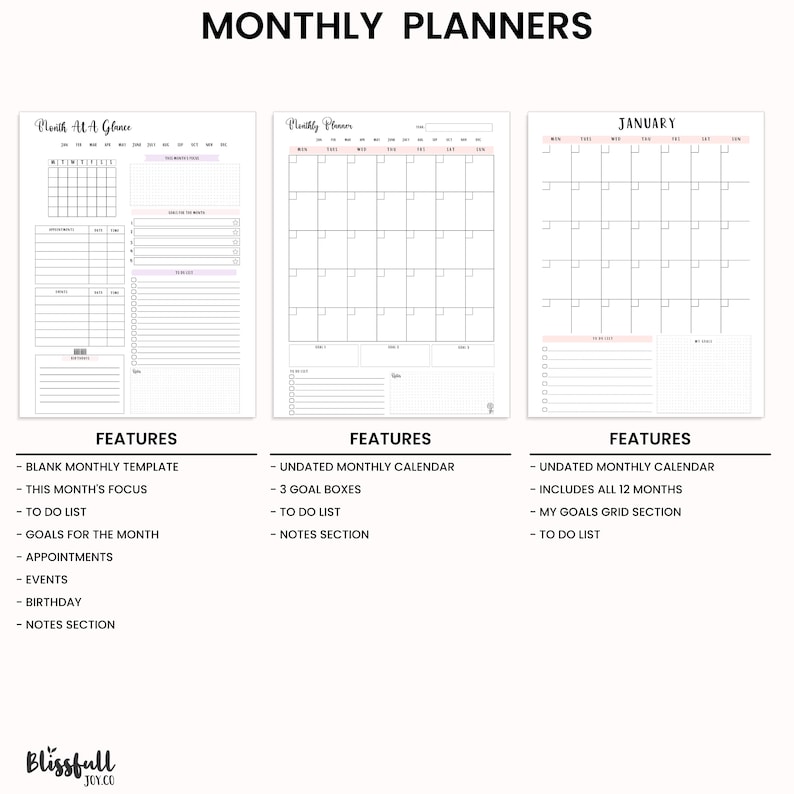 Printable Planner Bundle, Daily, Weekly, Monthly Planners, to Do List ...