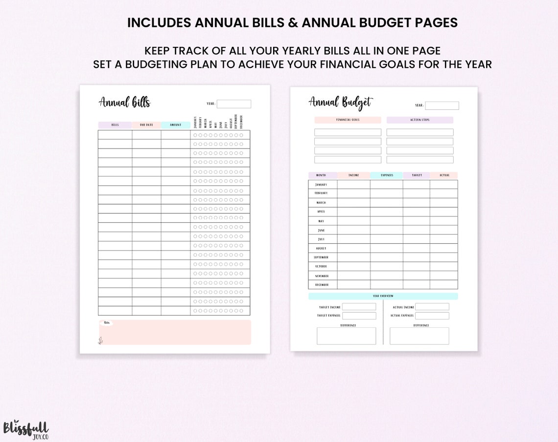 Finance Planner Bundle Income & Expense Trackers Bills - Etsy