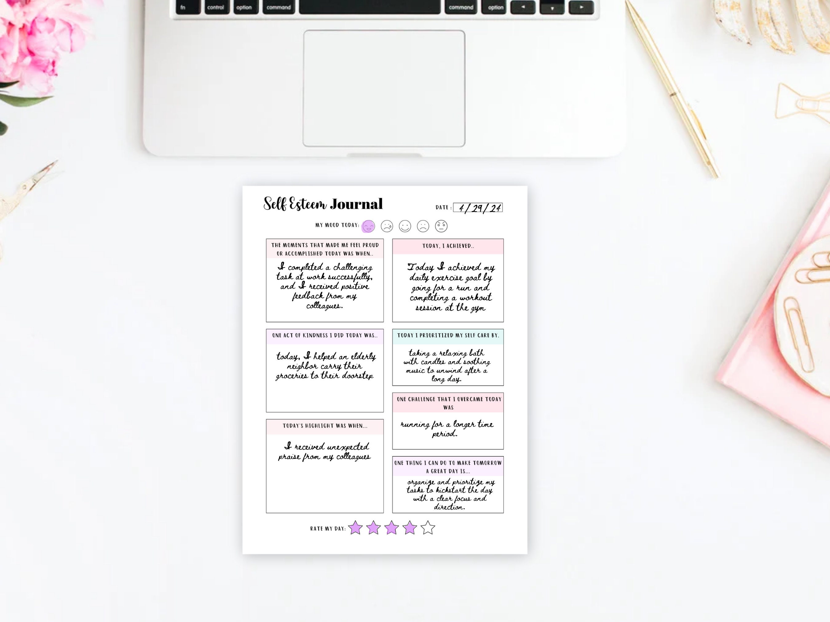 Self Confidence Planner, Self Esteem Planner, Confidence Worksheets ...