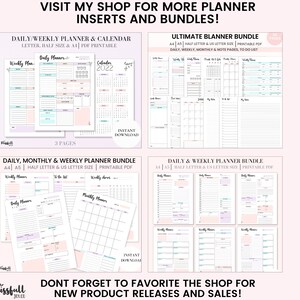 Daily Planner , Weekly Planner, 2023 Calendar, Planner Set, Planner ...