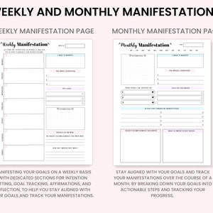 Daily, Weekly, Monthly Manifestation Printable Planner, Manifestation ...