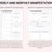 Daily, Weekly, Monthly Manifestation Printable Planner, Manifestation ...