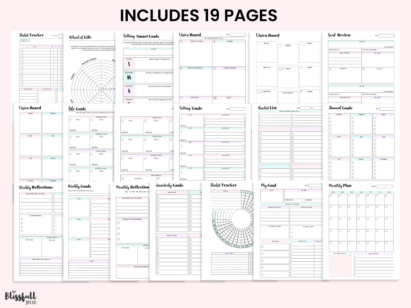 Goal Planner Bundle, Goals Tracker, Habits Trackers, Weekly, Monthly ...