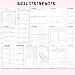 Goal Planner Bundle, Goals Tracker, Habits Trackers, Weekly, Monthly ...