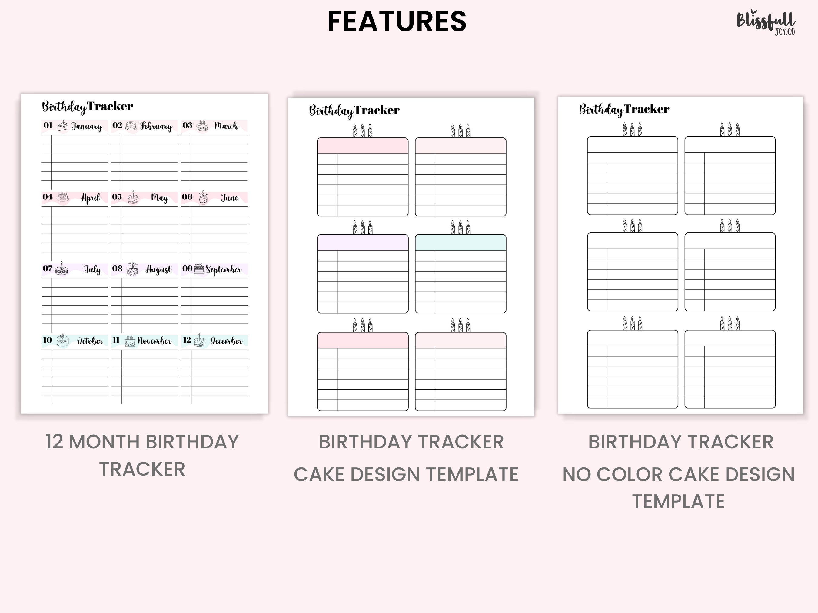 Birthday Tracker Bundle, Important Dates, Gift List, Birthday Planning ...