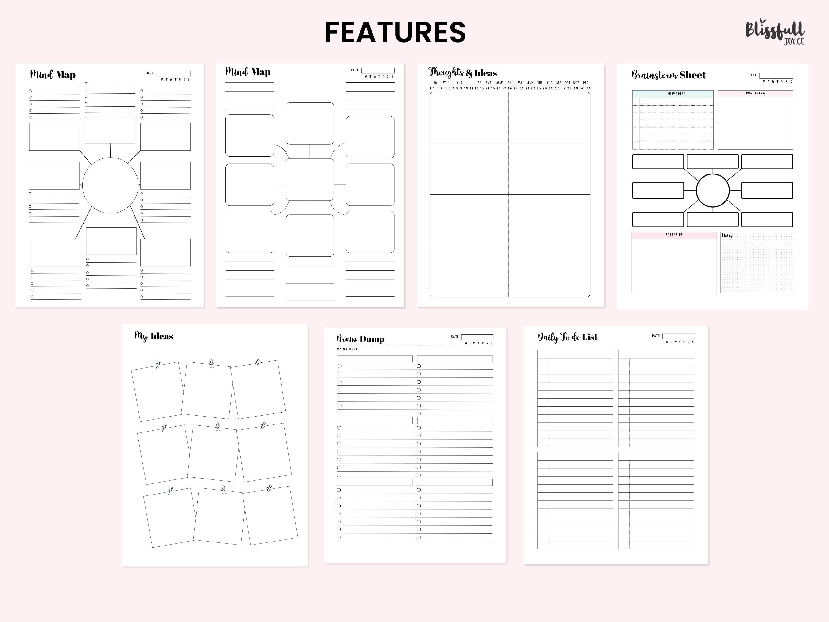 Brain Dump Bundle, Priority Matrix, Work Day Organizer, to Do List ...