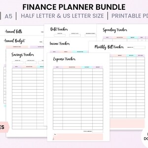 Finance Planner Bundle Income & Expense Trackers Bills - Etsy