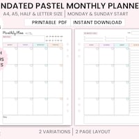 Monthly Planner | Printable Calendar 2023-24| Monthly Planner 2023-24 ...