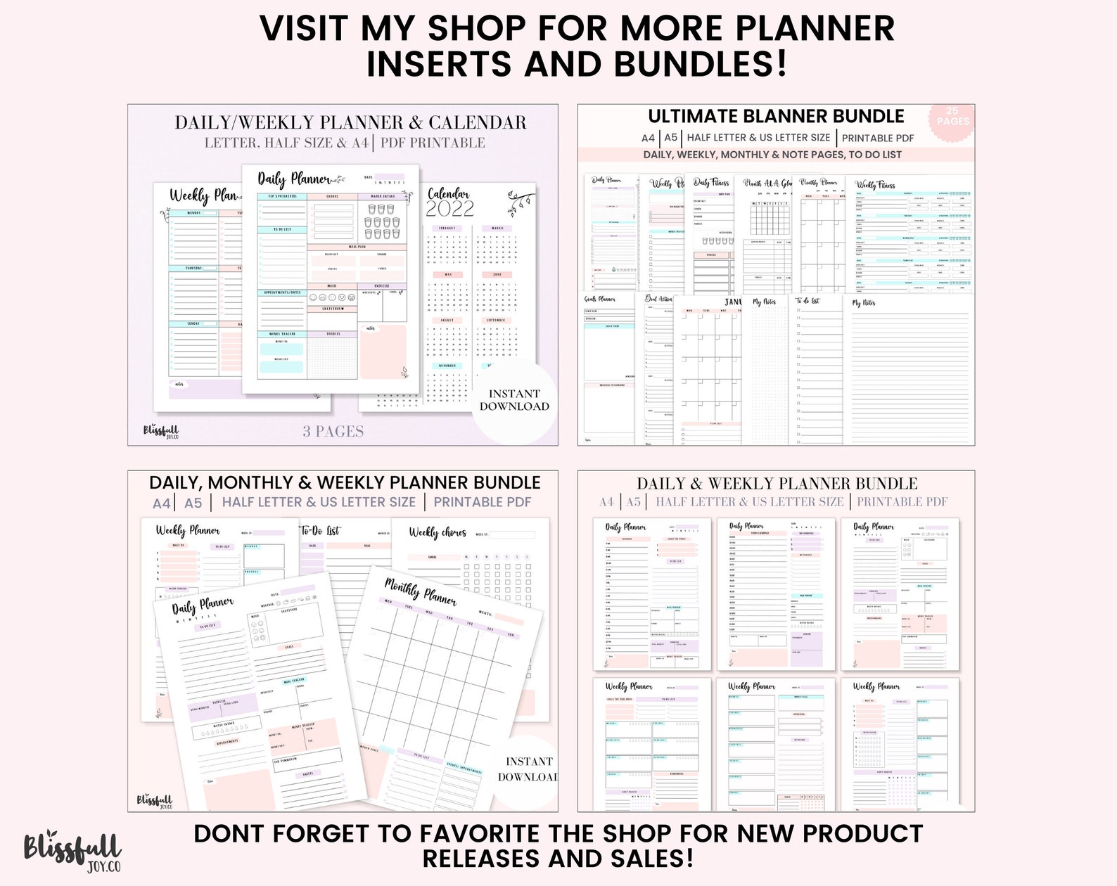 Printable Weekly Planner Set , Weekly Planner, Productivity Planner ...