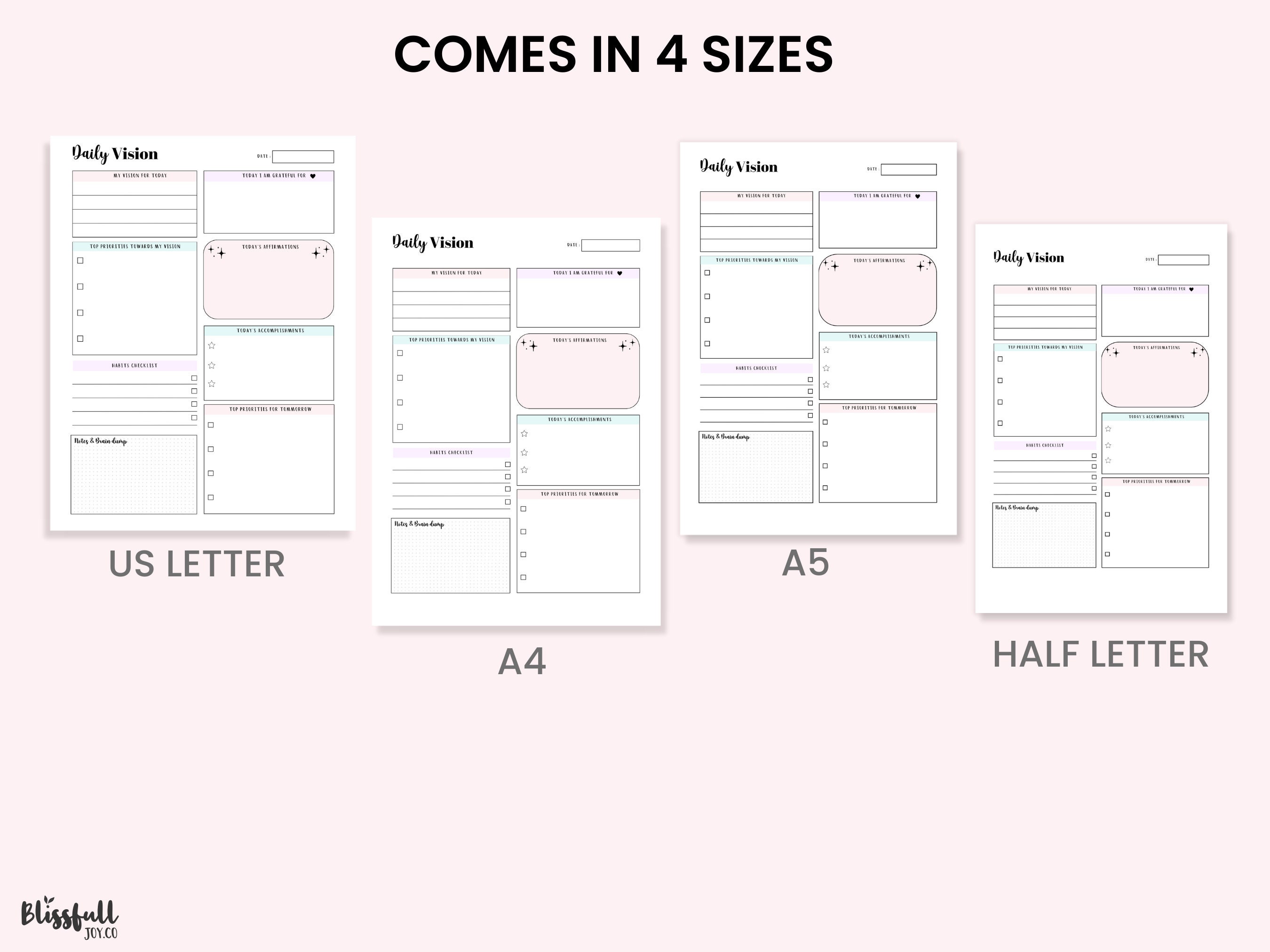 Printable Vision Board, Visualization Planner, Life Quotes ,words ...