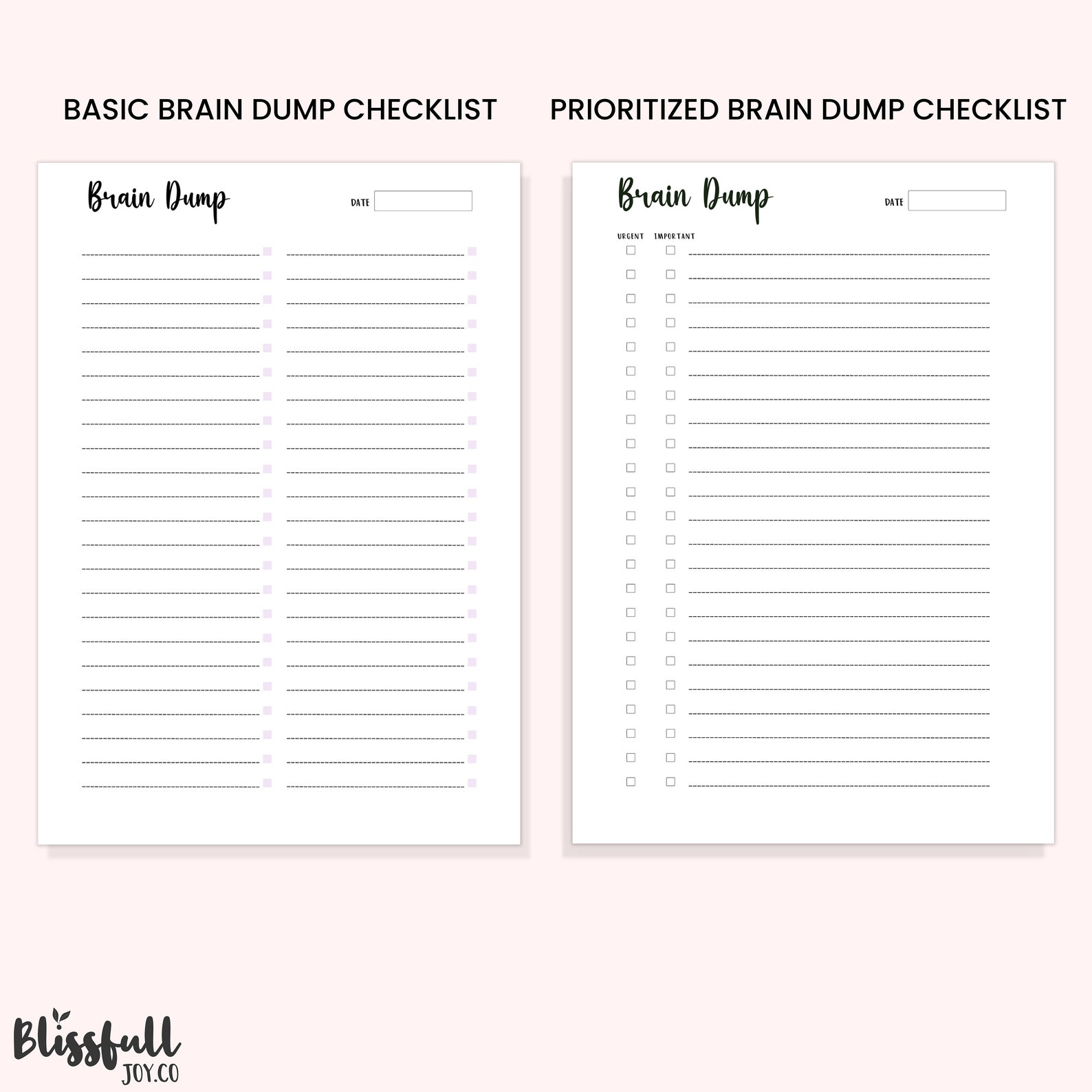 Printable Brain Dump , Productivity Planner, Planner Insert, Thought ...