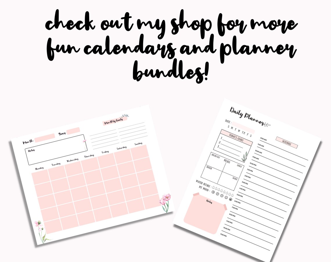 Printable Planner Bundle Daily Planner Weekly Planner | Etsy
