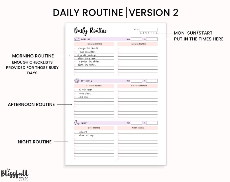 Daily Routine Tracker, Routine Checklist, Weekly Routine, Printable ...