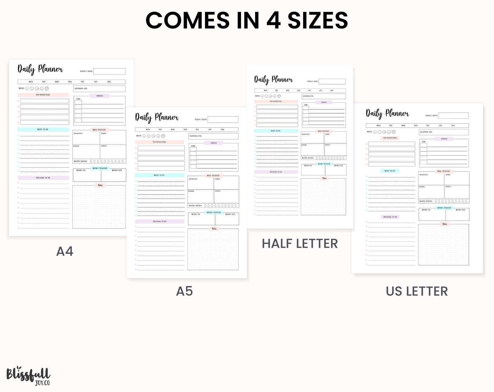Printable Daily Digital Planner Daily Schedule Pastel - Etsy