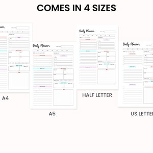 Printable, Daily Digital Planner, Daily Schedule, Pastel Digital ...