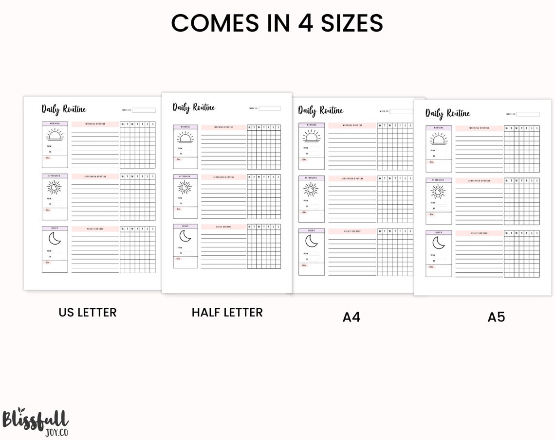 Daily Routine Tracker, Routine Checklist, Weekly Routine, Printable ...