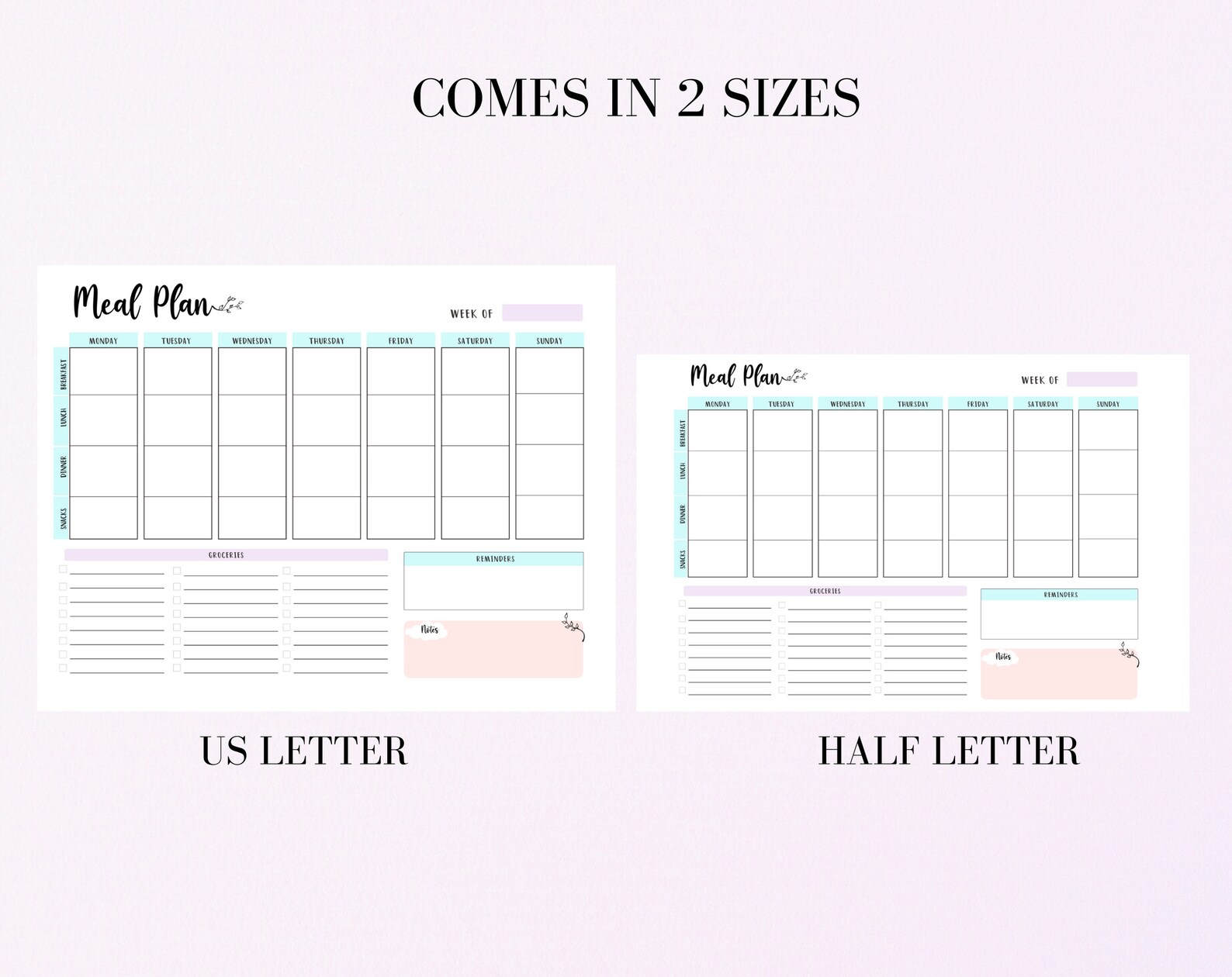 Printable Meal Planner Weekly Planner to Do List Menu | Etsy