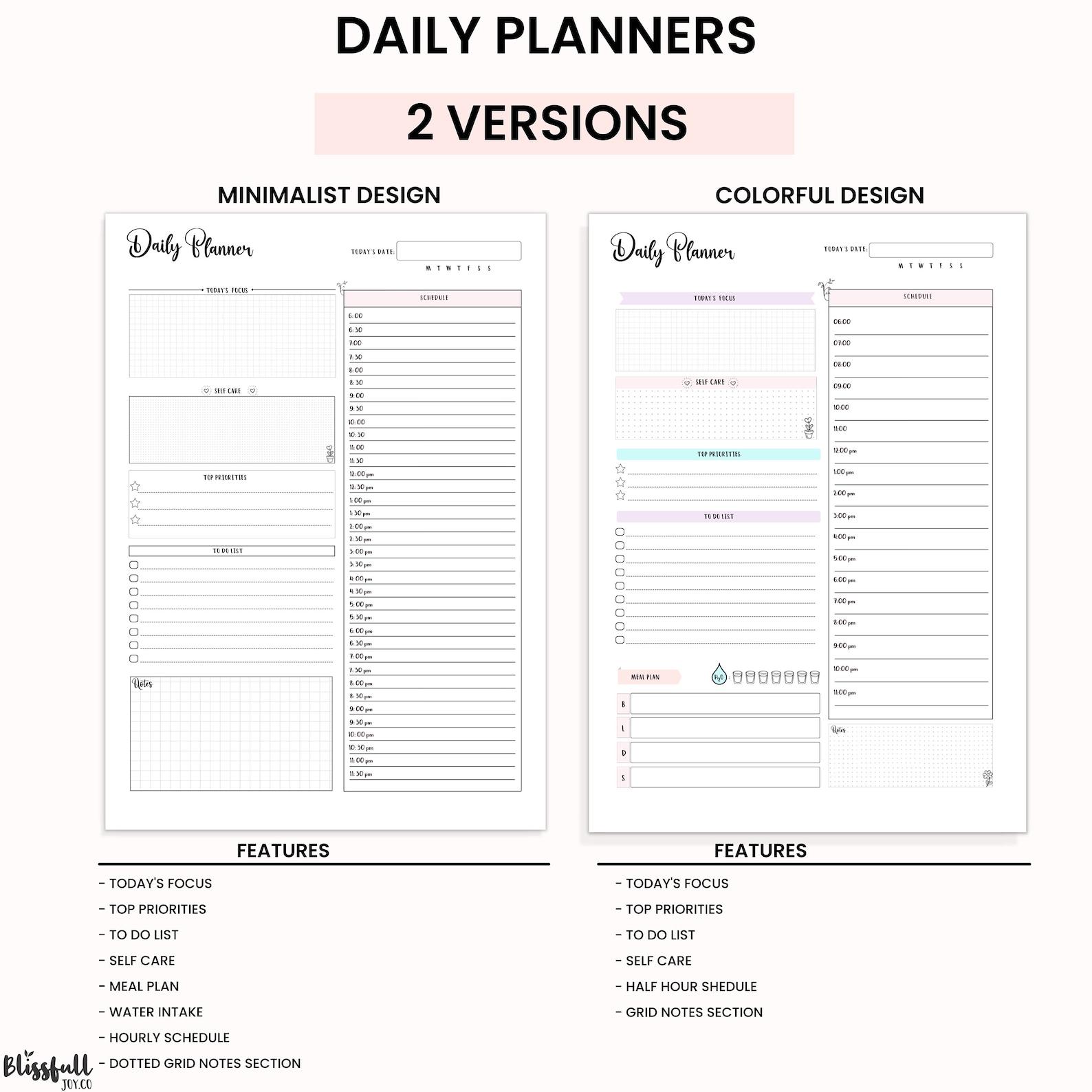 Printable Planner Bundle, Daily, Weekly, Monthly Planners, Note Pages ...
