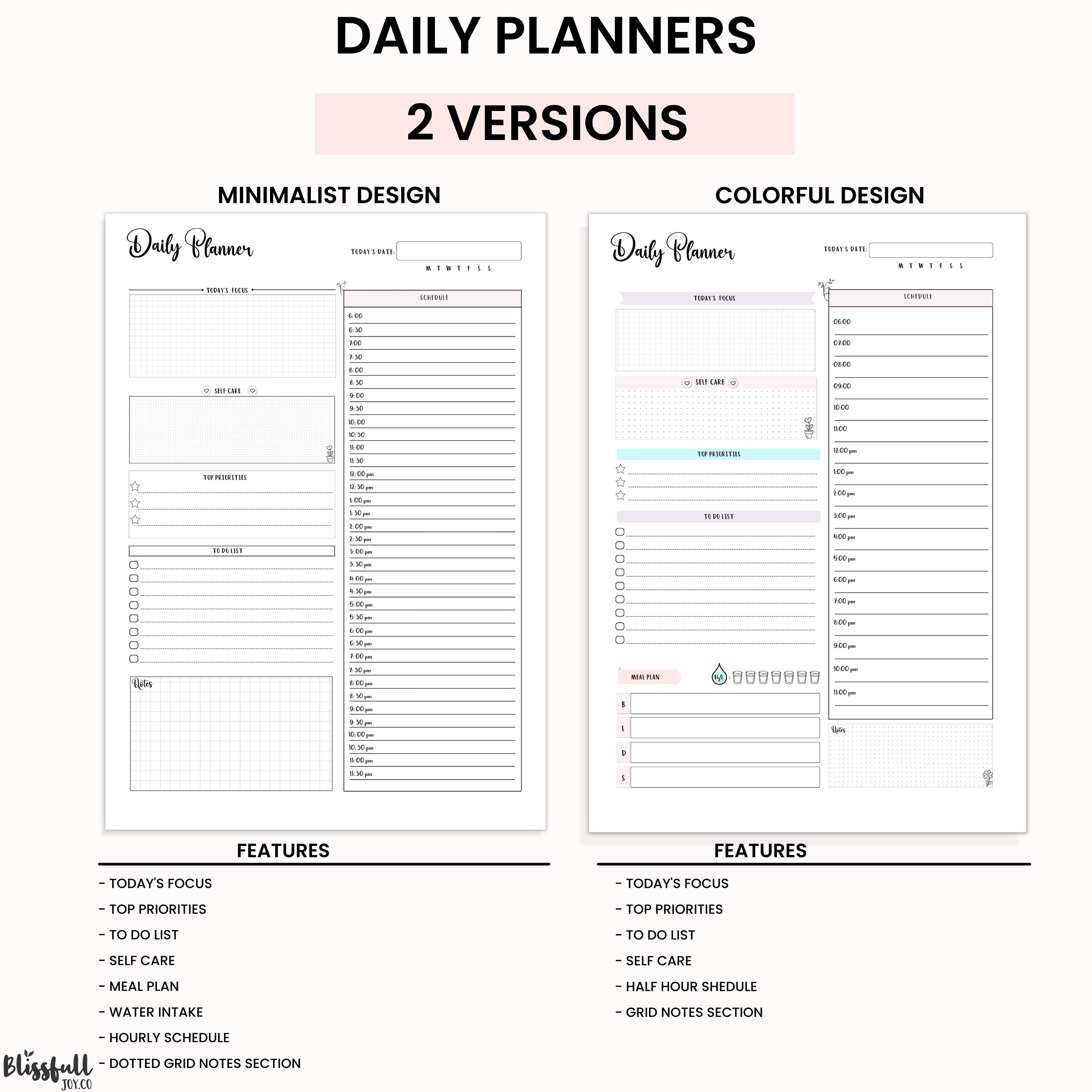 Printable Planner Bundle, Daily, Weekly, Monthly Planners, Note Pages ...