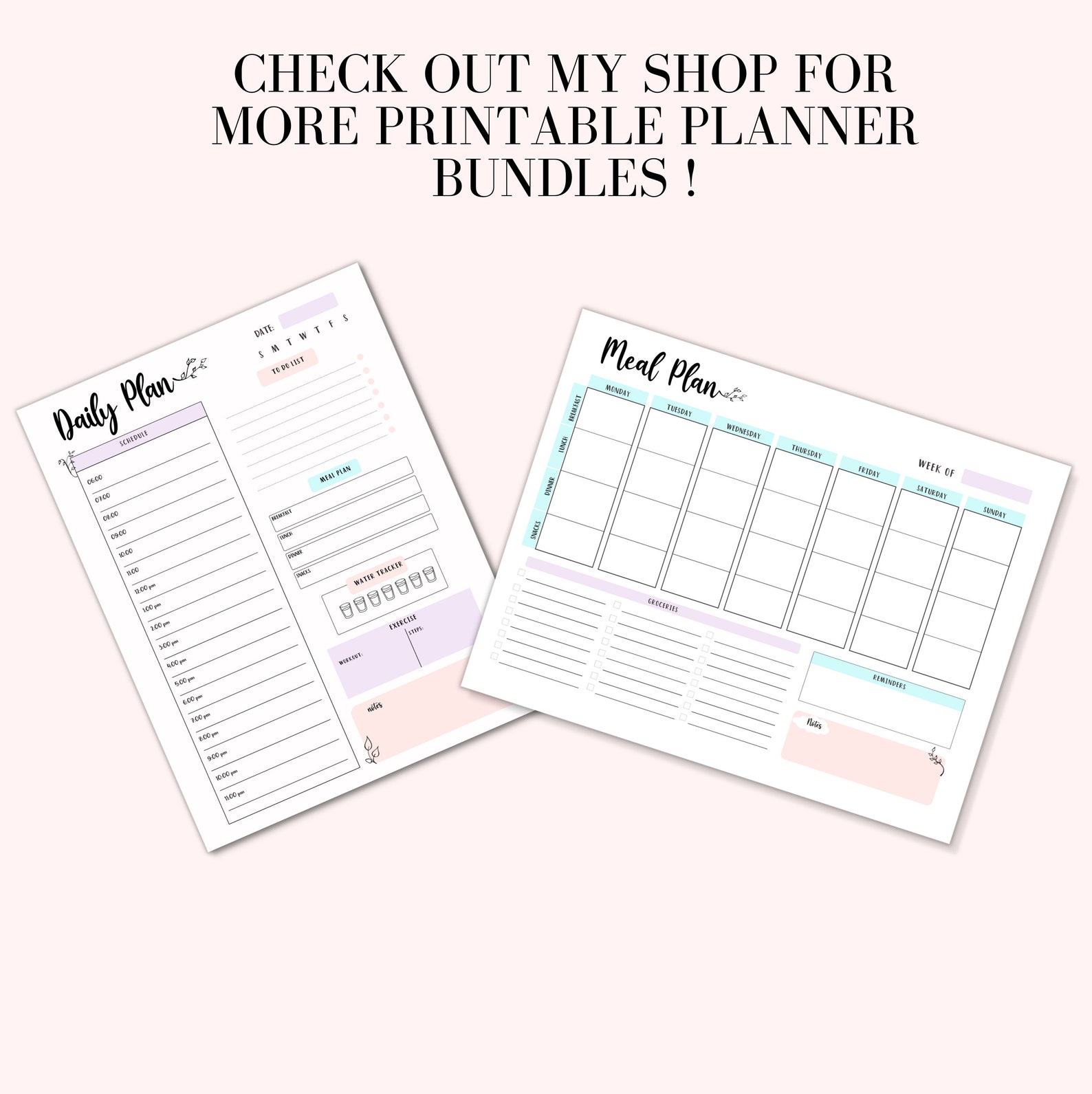 Printable Planner Bundle Daily Planner Weekly Planner - Etsy
