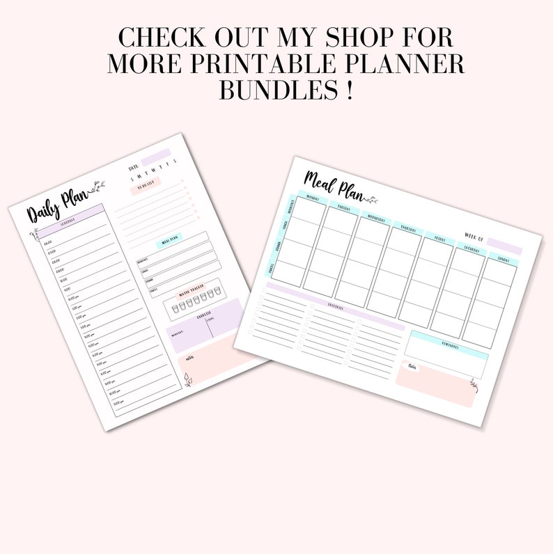 Printable Planner Bundle Daily Planner Weekly Planner - Etsy