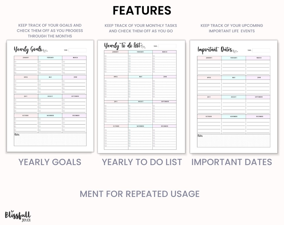 2023 Calendar Yearly Tasks Year in Pixels Yearly - Etsy