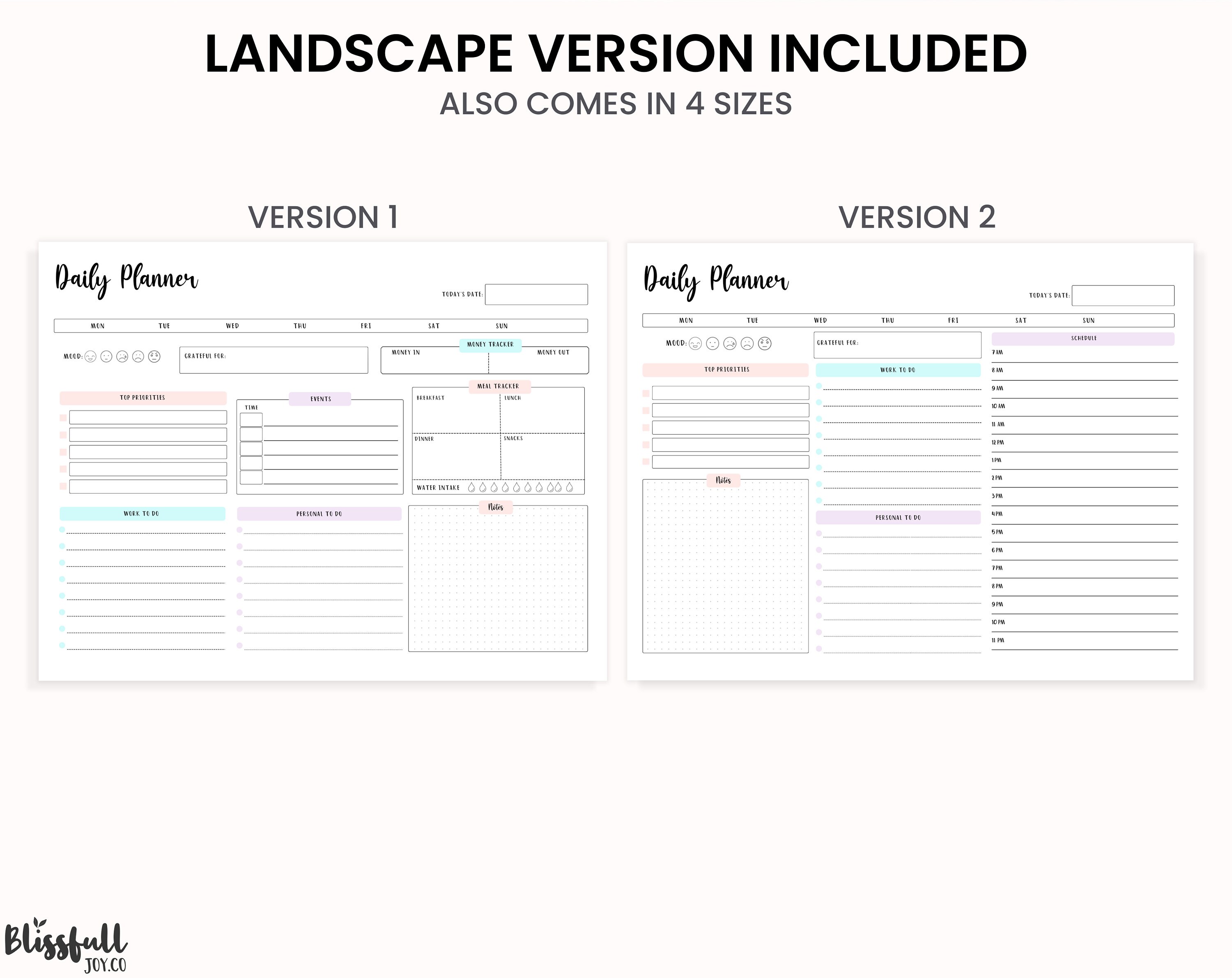 Printable Daily Digital Planner Daily Schedule Pastel - Etsy