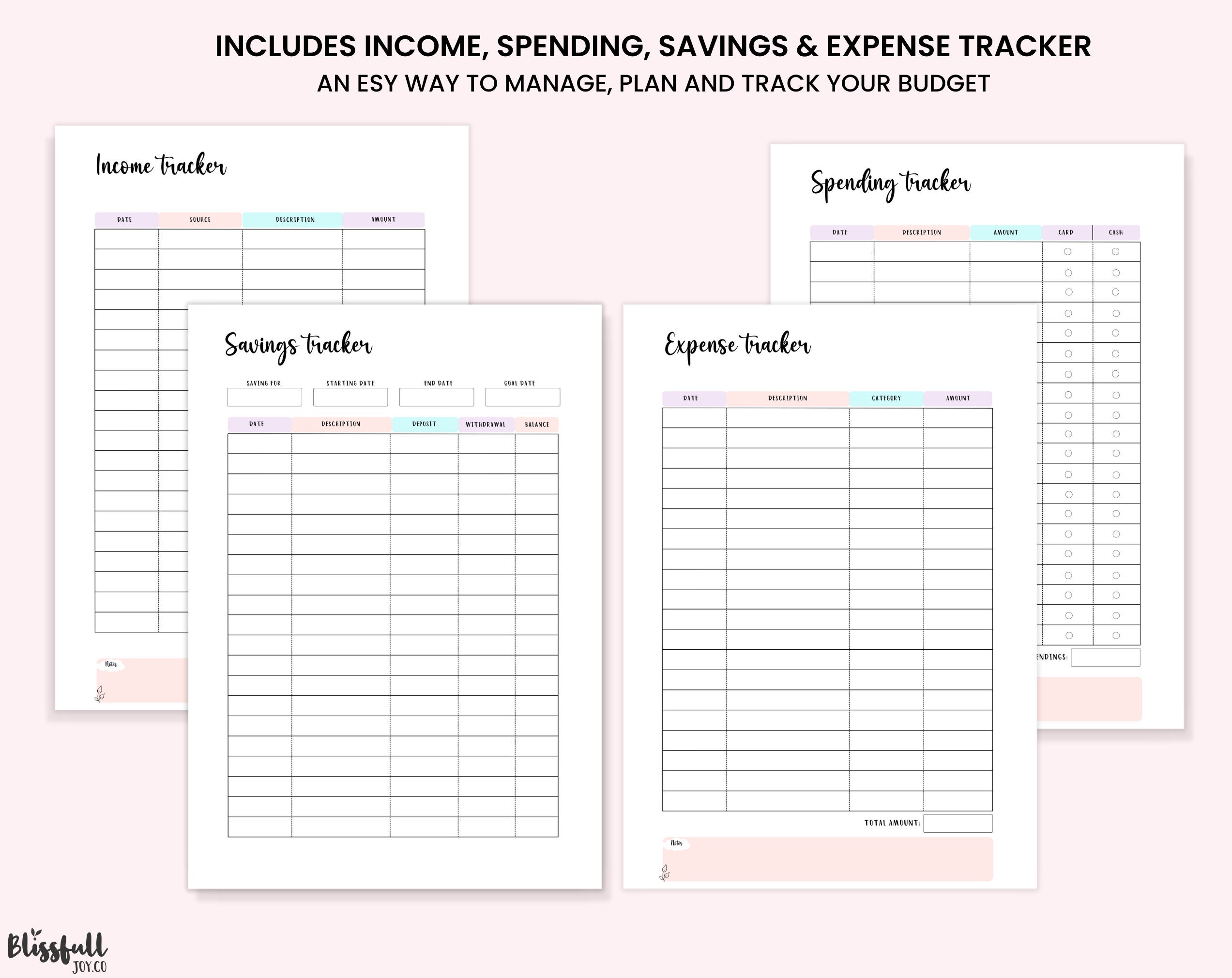 Finance Planner Bundle, Income & Expense Trackers, Bills Tracker, Debt ...