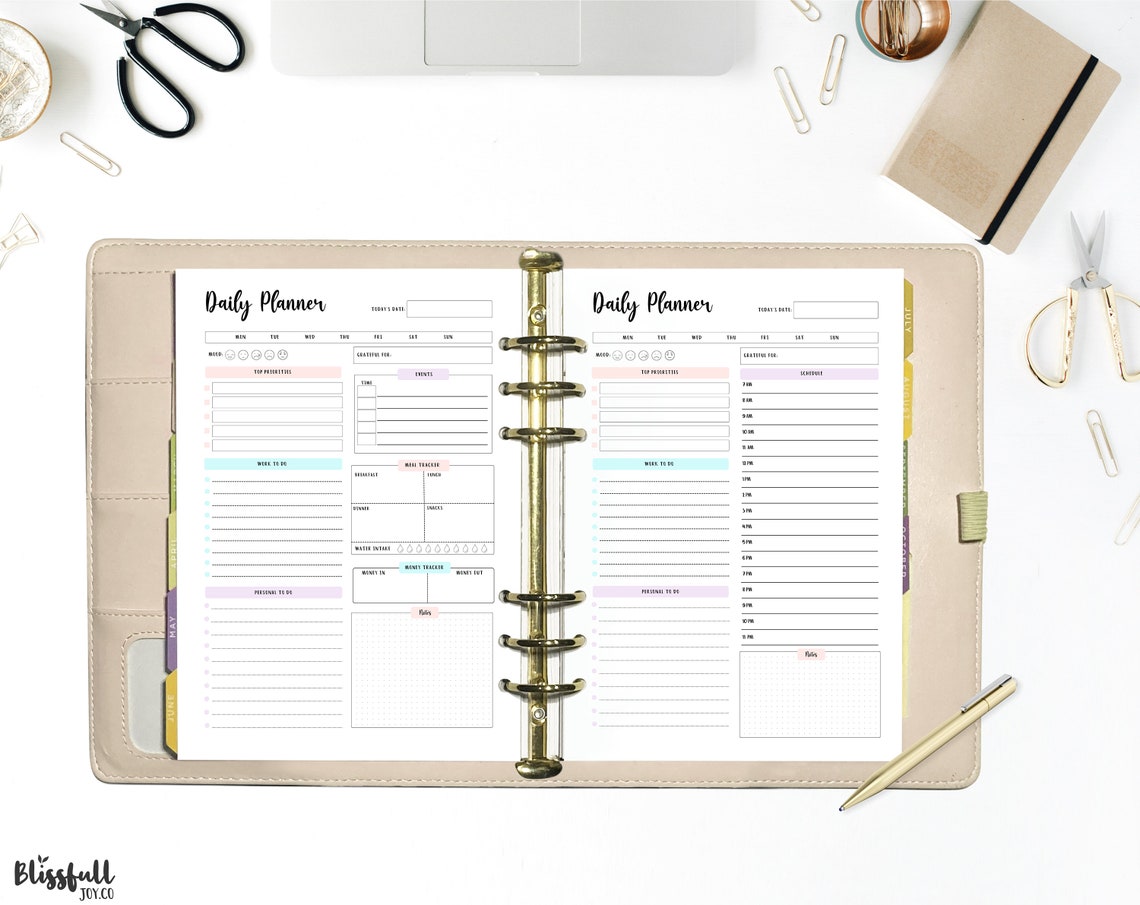 Printable Daily Digital Planner Daily Schedule Pastel - Etsy