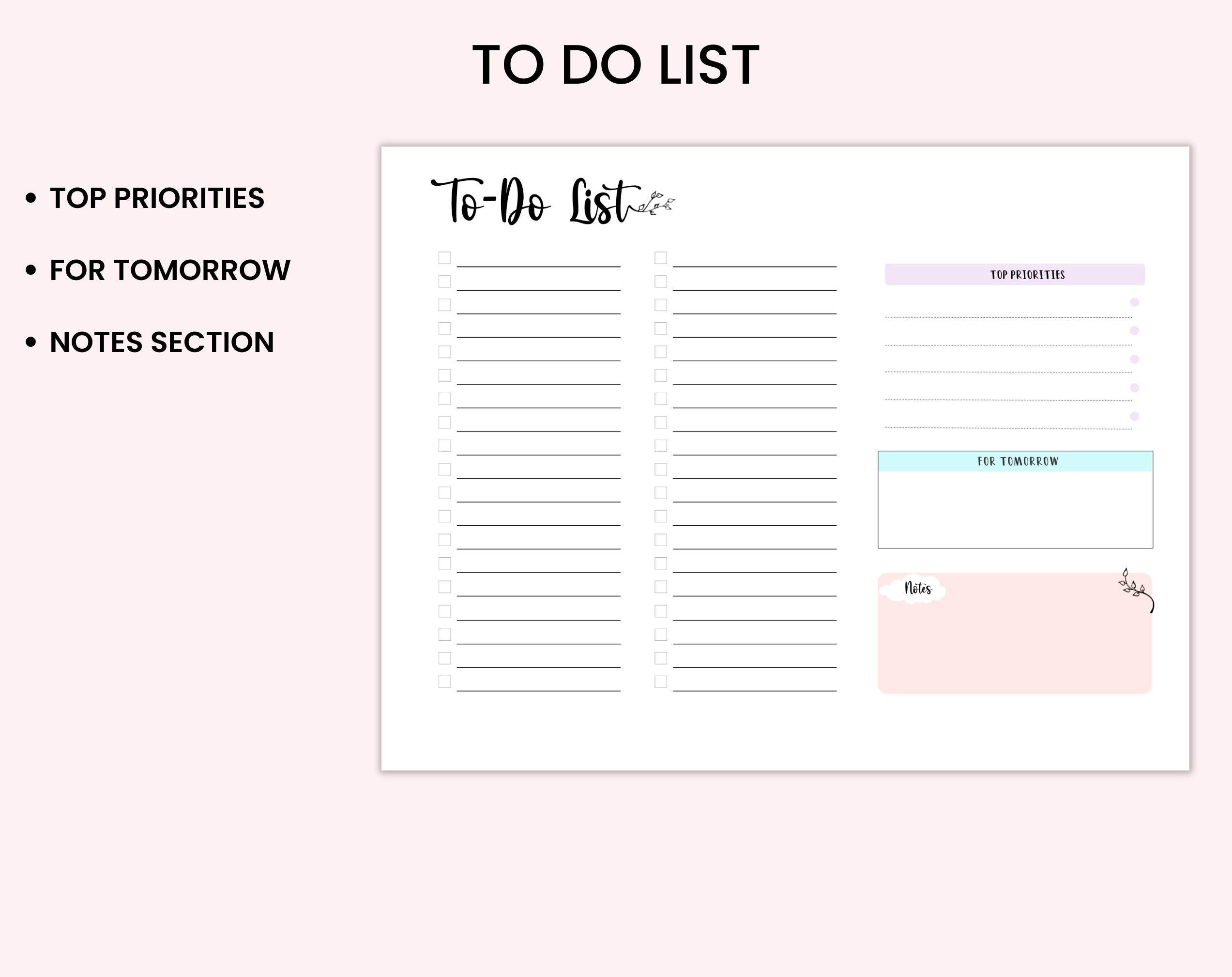Printable Meal Planner Weekly Planner to Do List Menu - Etsy