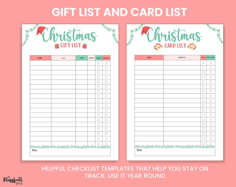 Printable Christmas Planner, Christmas Planner Bundle, Christmas Gift ...