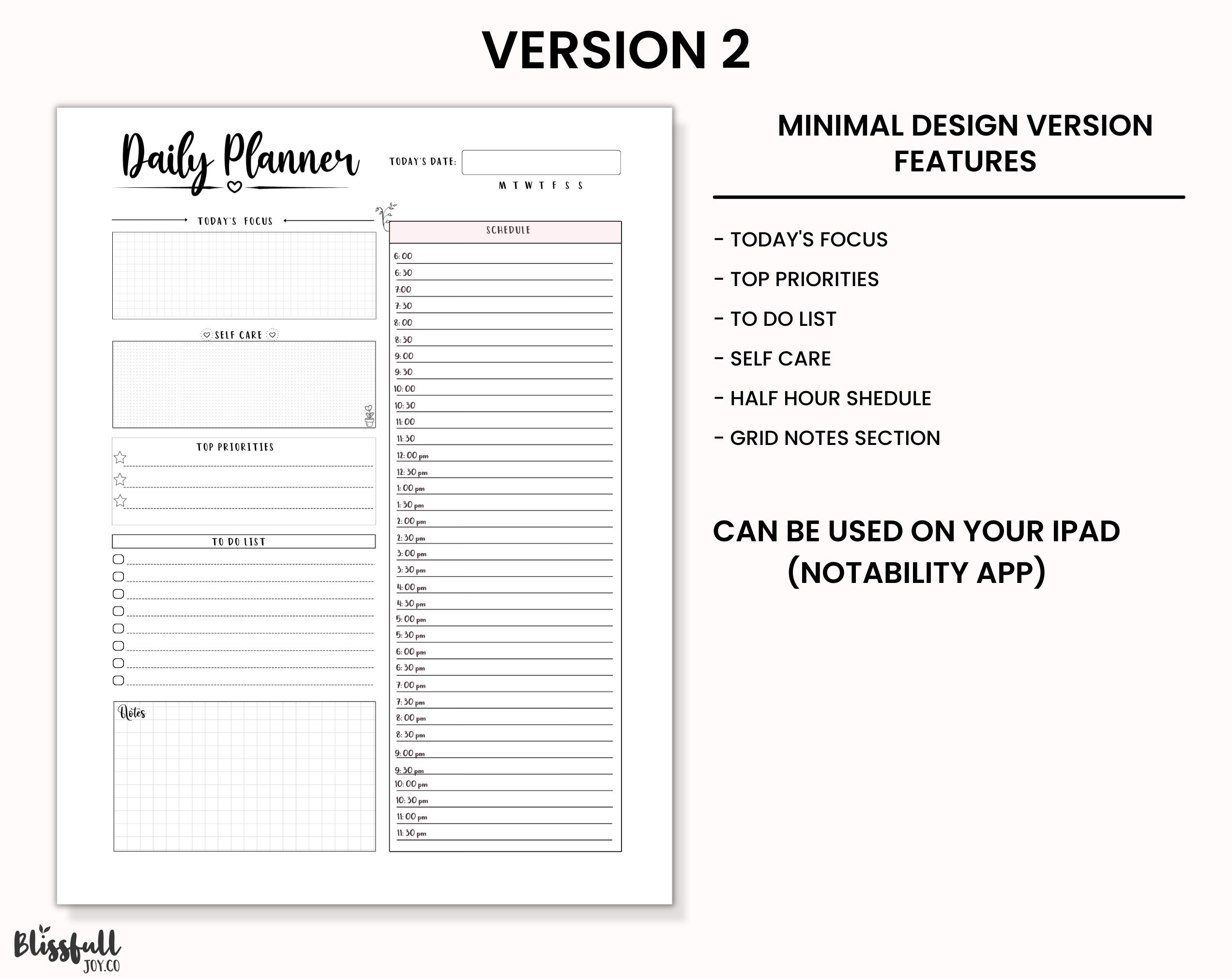 Hourly Half Hour Daily Printable Planner Daily Agenda - Etsy