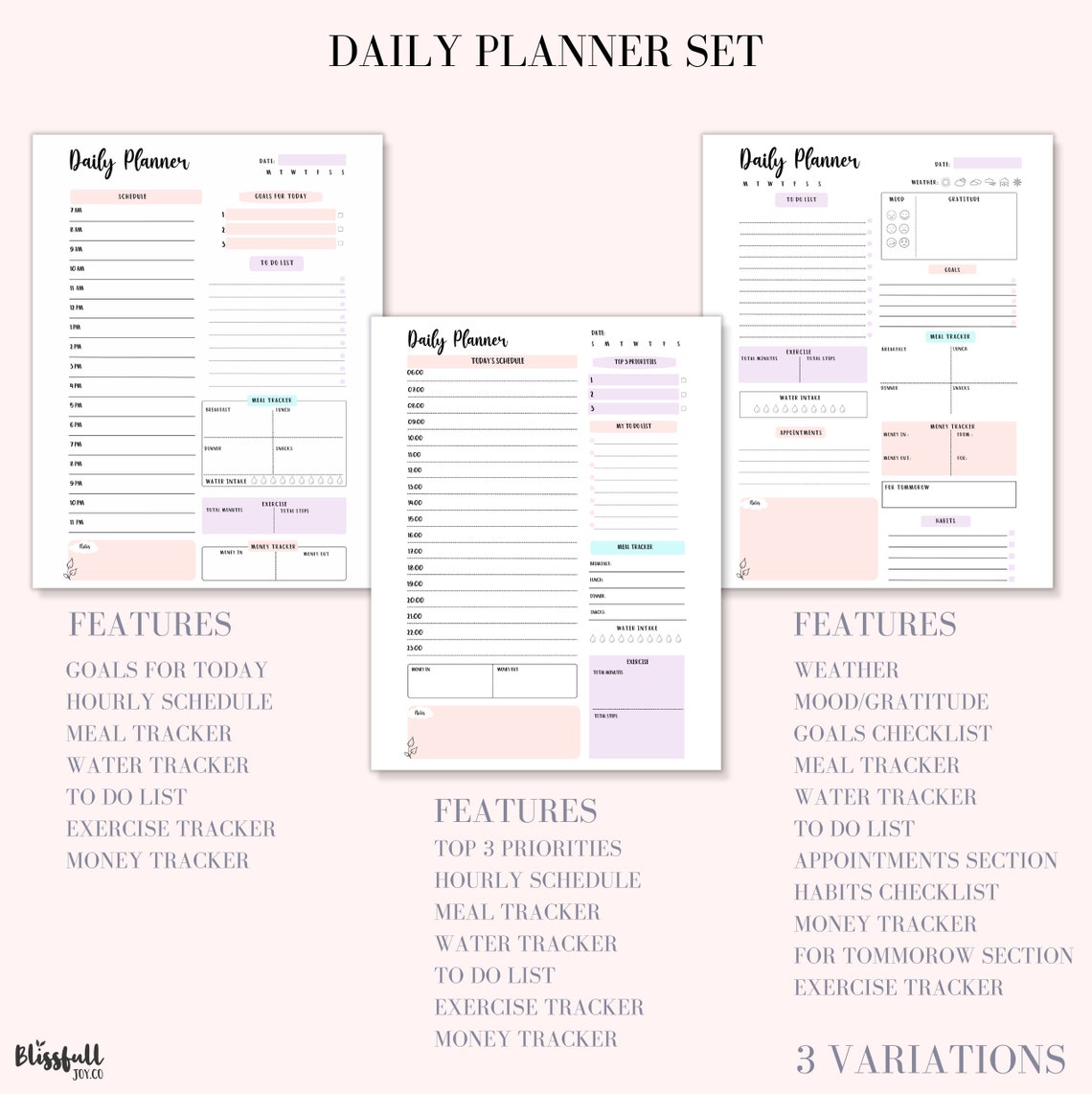 Printable Planner Bundle Daily Planner Weekly Planner - Etsy