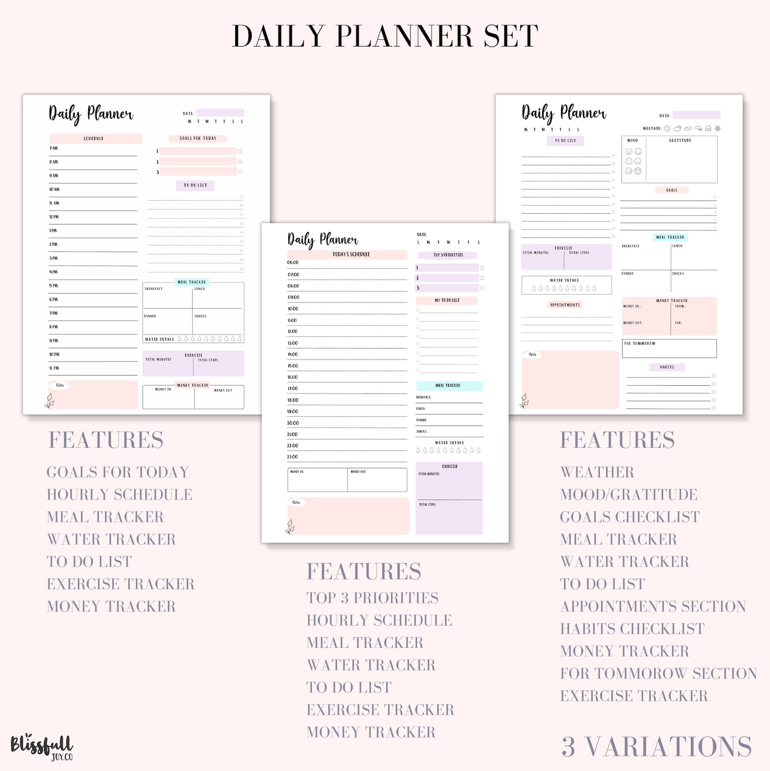 Printable Planner Bundle , Daily Planner, Weekly Planner, Productivity ...