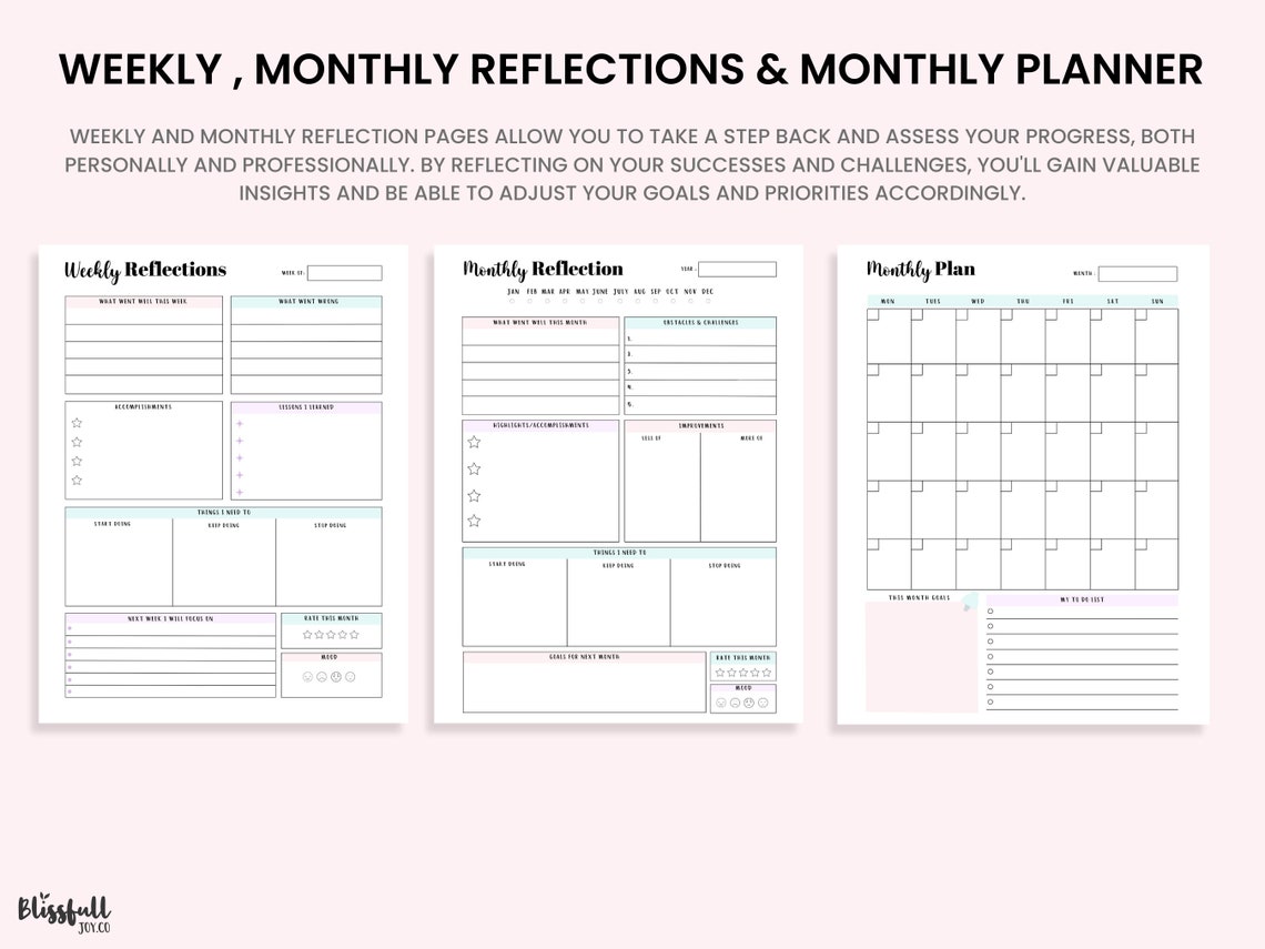 Goal Planner Bundle, Goals Tracker, Habits Trackers, Weekly, Monthly ...