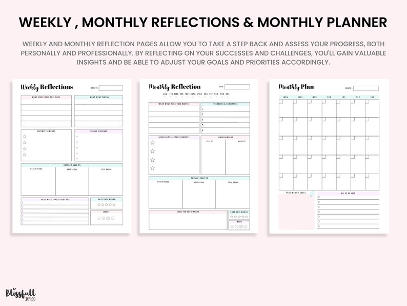 Goal Planner Bundle, Goals Tracker, Habits Trackers, Weekly, Monthly ...