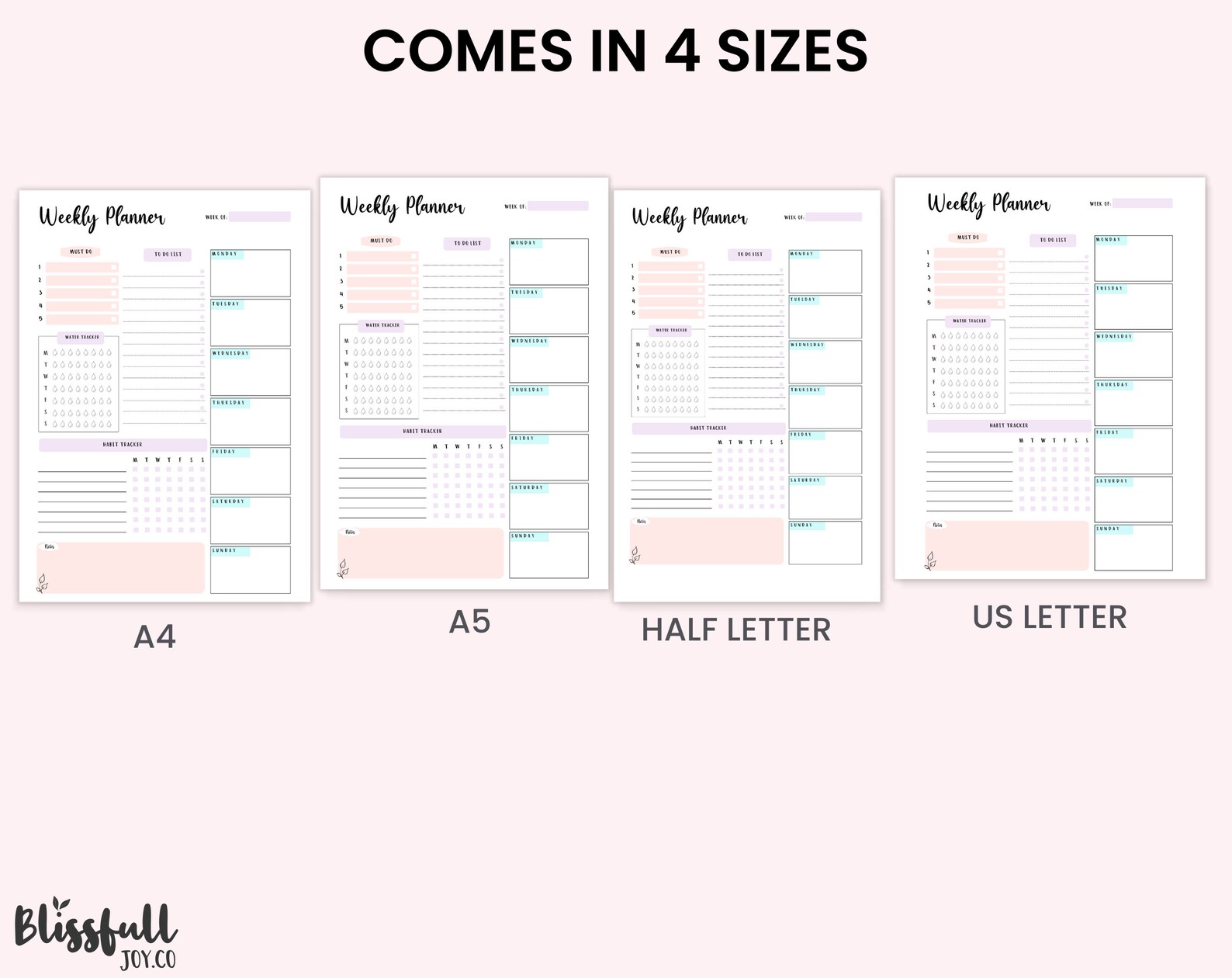 Printable Weekly Planner Set , Weekly Planner, Productivity Planner ...