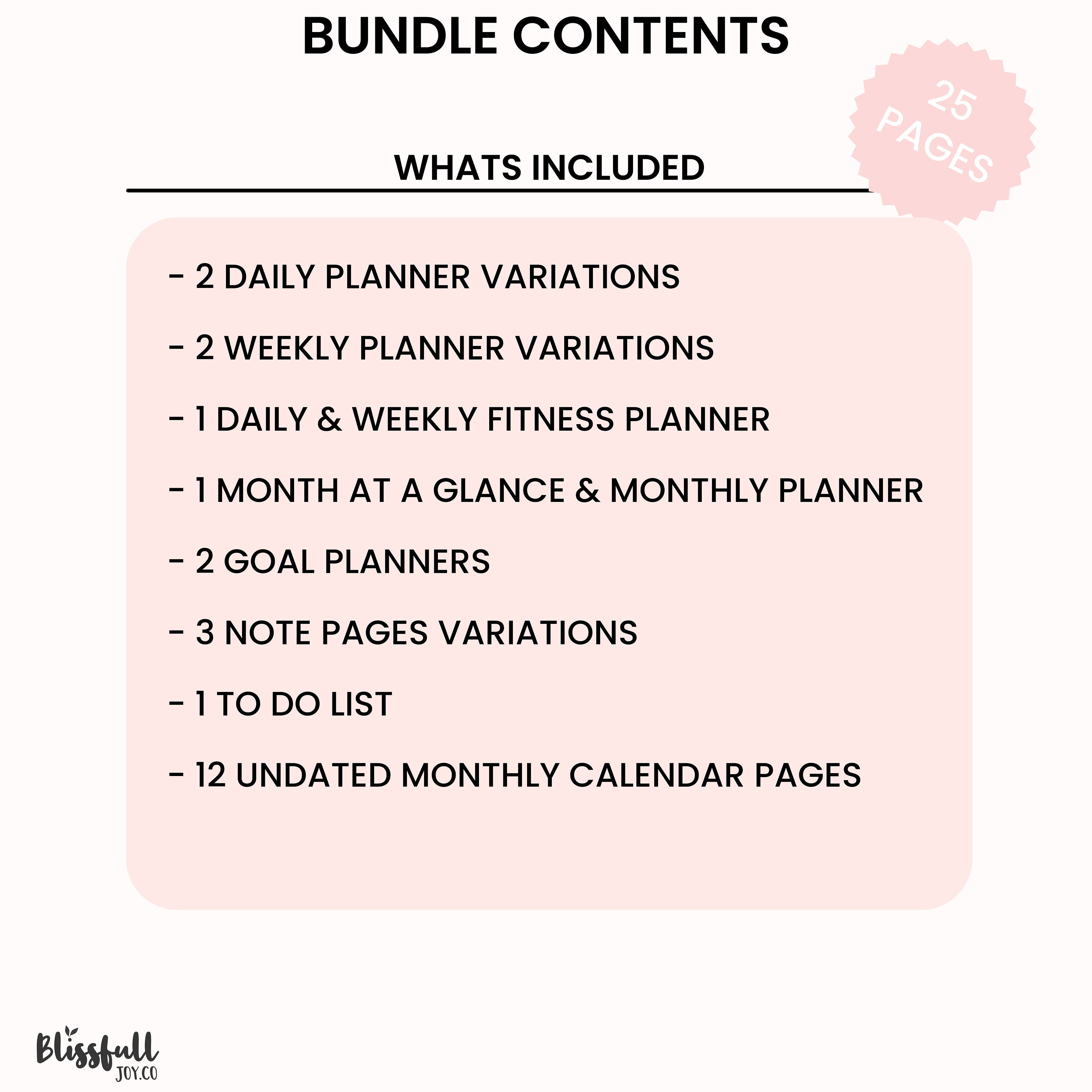 Printable Planner Bundle, Daily, Weekly, Monthly Planners, to Do List ...