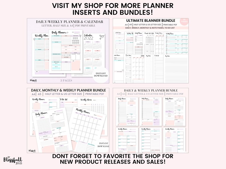 Goal Planner Bundle, Goals Tracker, Habits Trackers, Weekly, Monthly ...