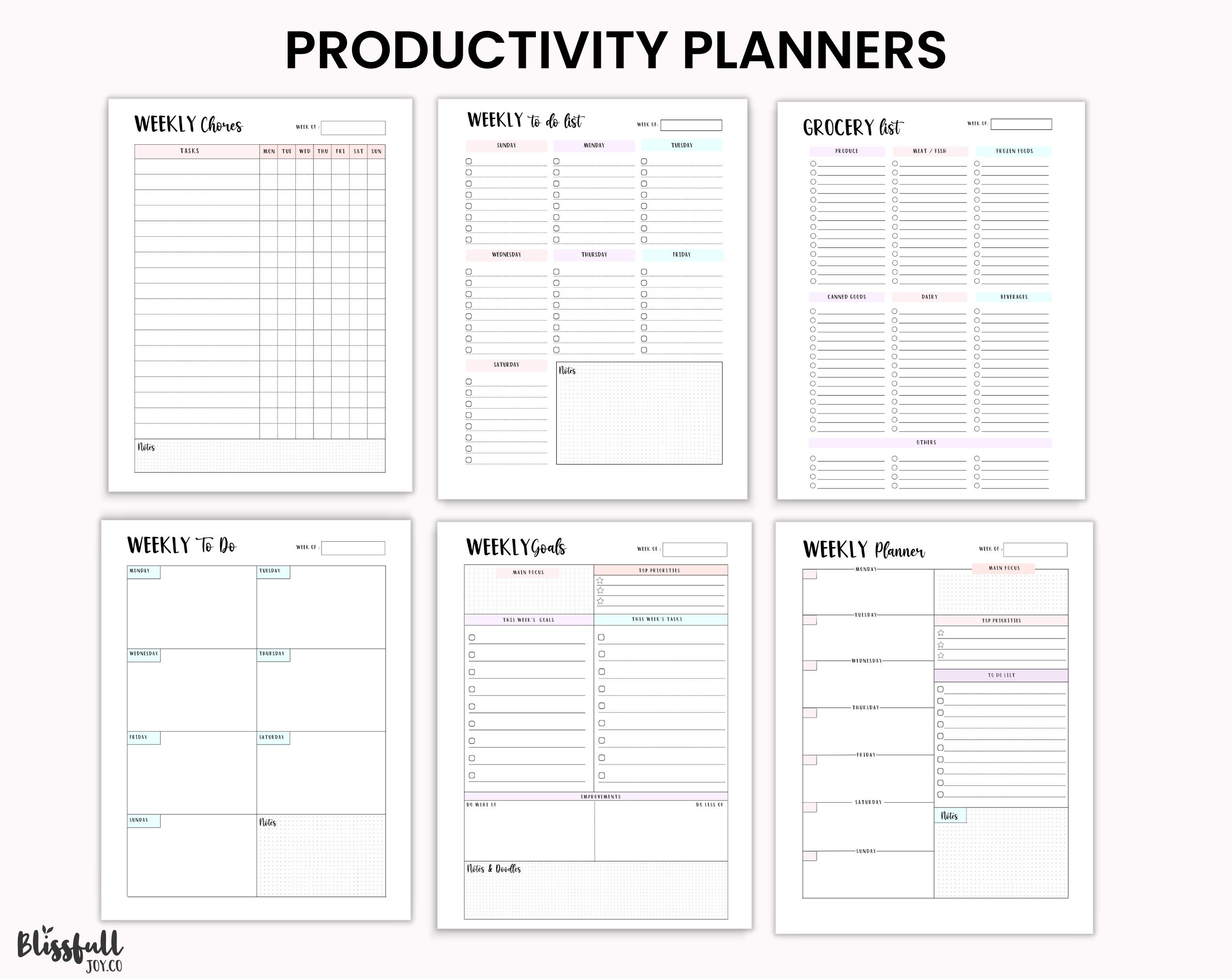 Printable Weekly Planner Pack Bundle Weekly to Do List - Etsy