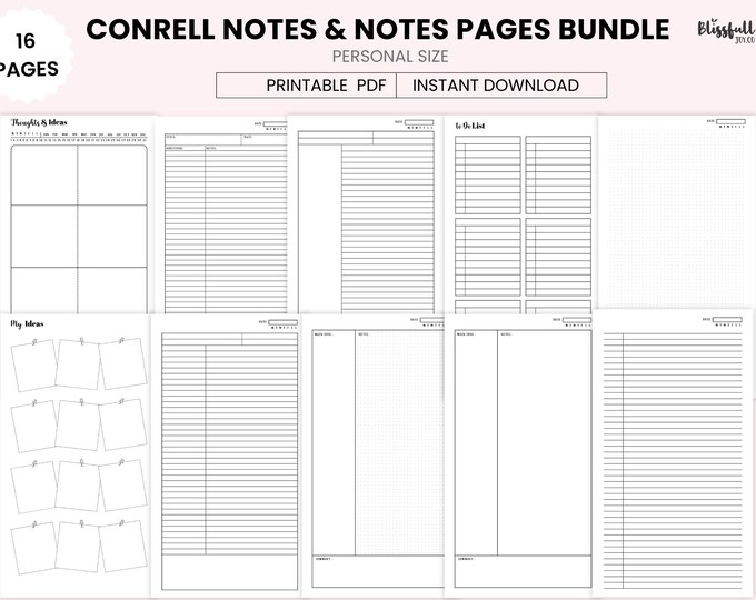 Note Taking Templates, Printable Paper, Note Taking Journal, Cornell ...